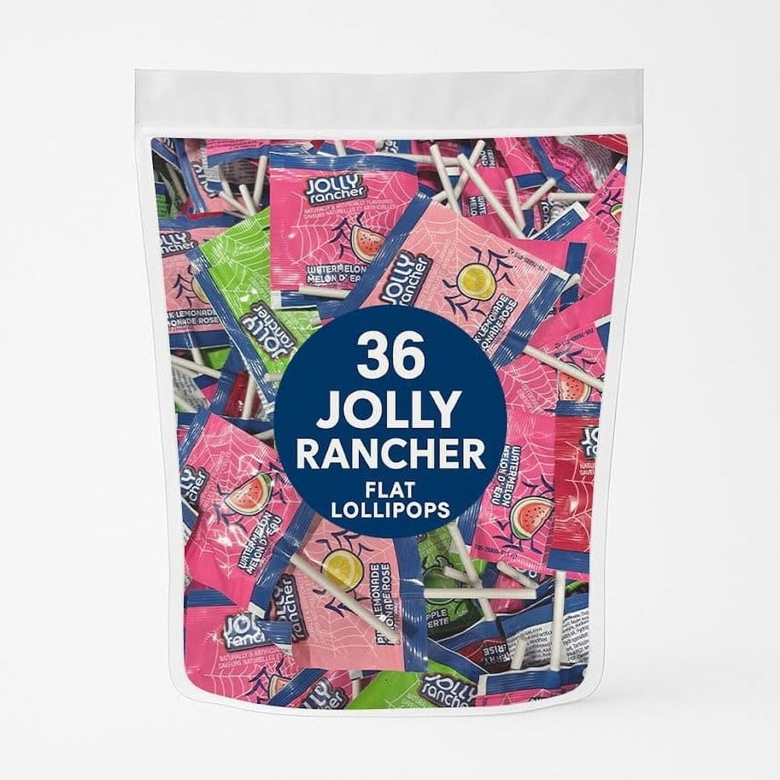Jolly Rancher Flat Lollipops, 36 Count, Watermelon, Pink Lemonade ...