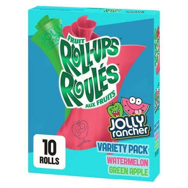 Jolly Rancher Fruit Roll-Ups, Chewy Snack, Watermelon, Cherry, Green ...