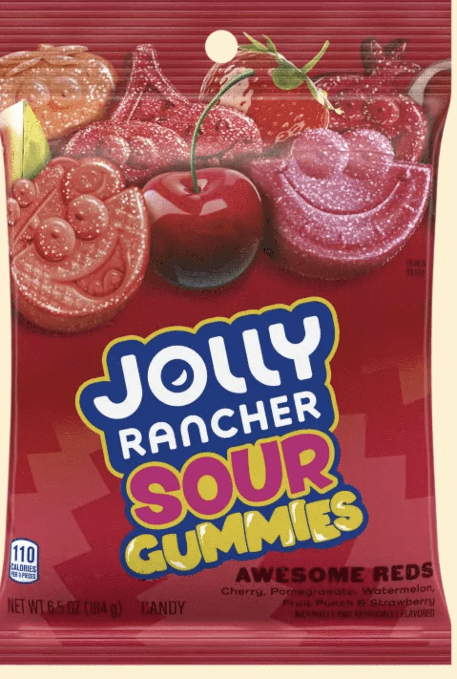 Jolly Rancher Gummies Sour Awesome Reds Assorted Fruit Flavored Candy ...