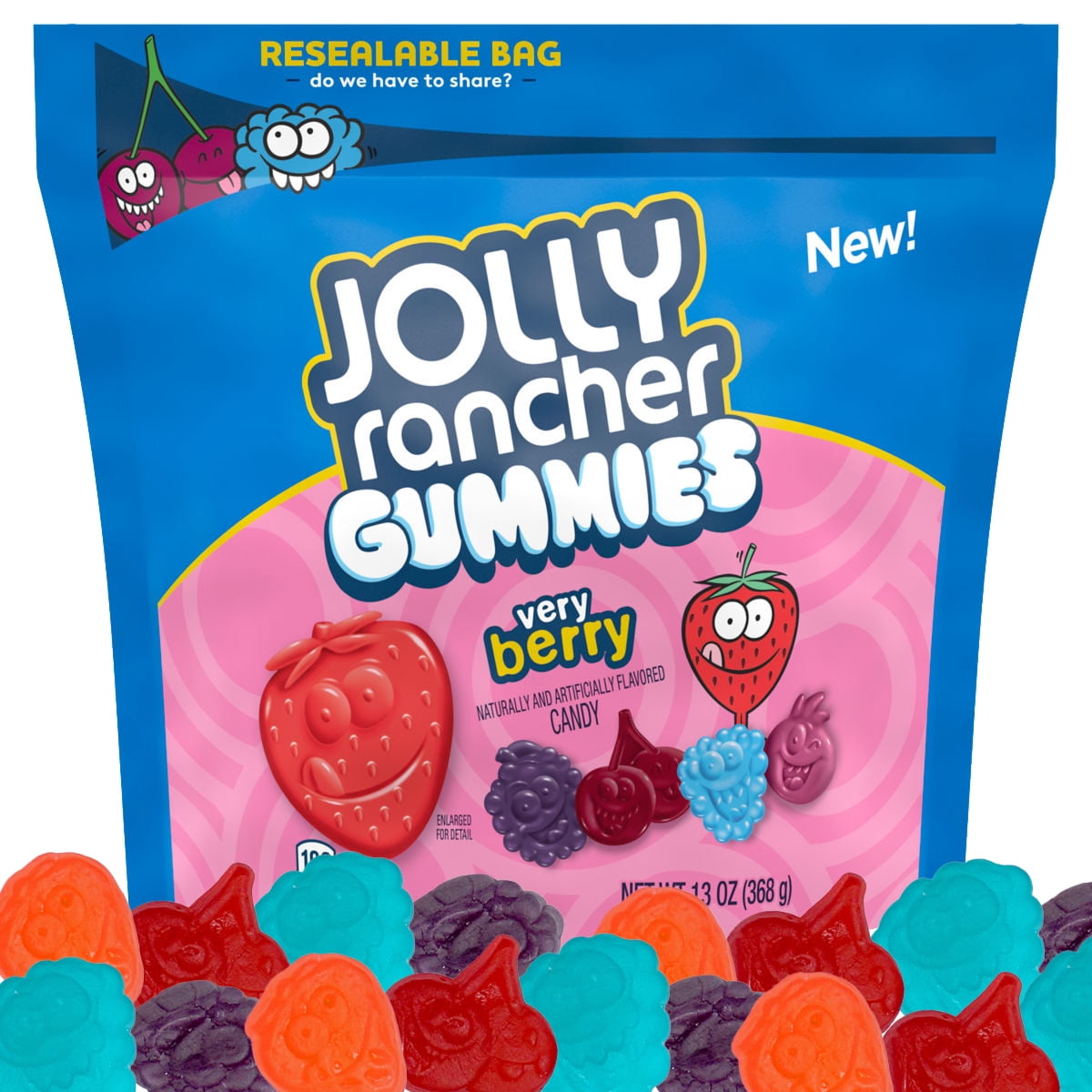 Jolly Rancher Gummies Very Berry, 13oz Bags (Pack of 1), Gummy Candy ...