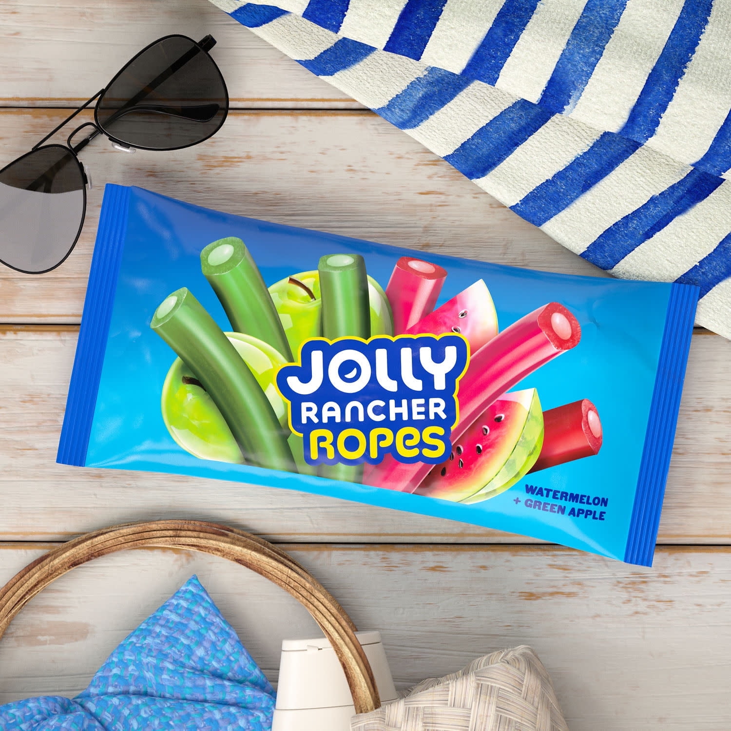 Jolly Rancher Ropes Watermelon and Green Apple Flavored Candy, (1Bag 10 ...