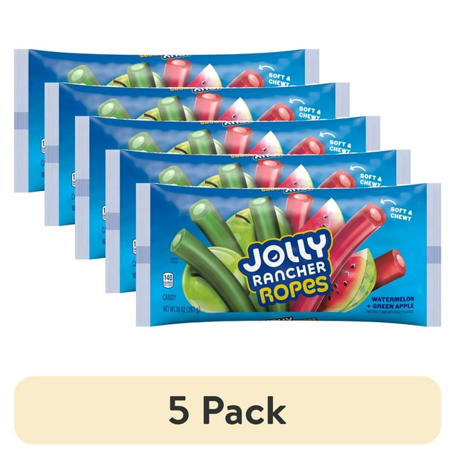 (5 pack) Jolly Rancher Ropes Watermelon and Green Apple Flavored Candy ...
