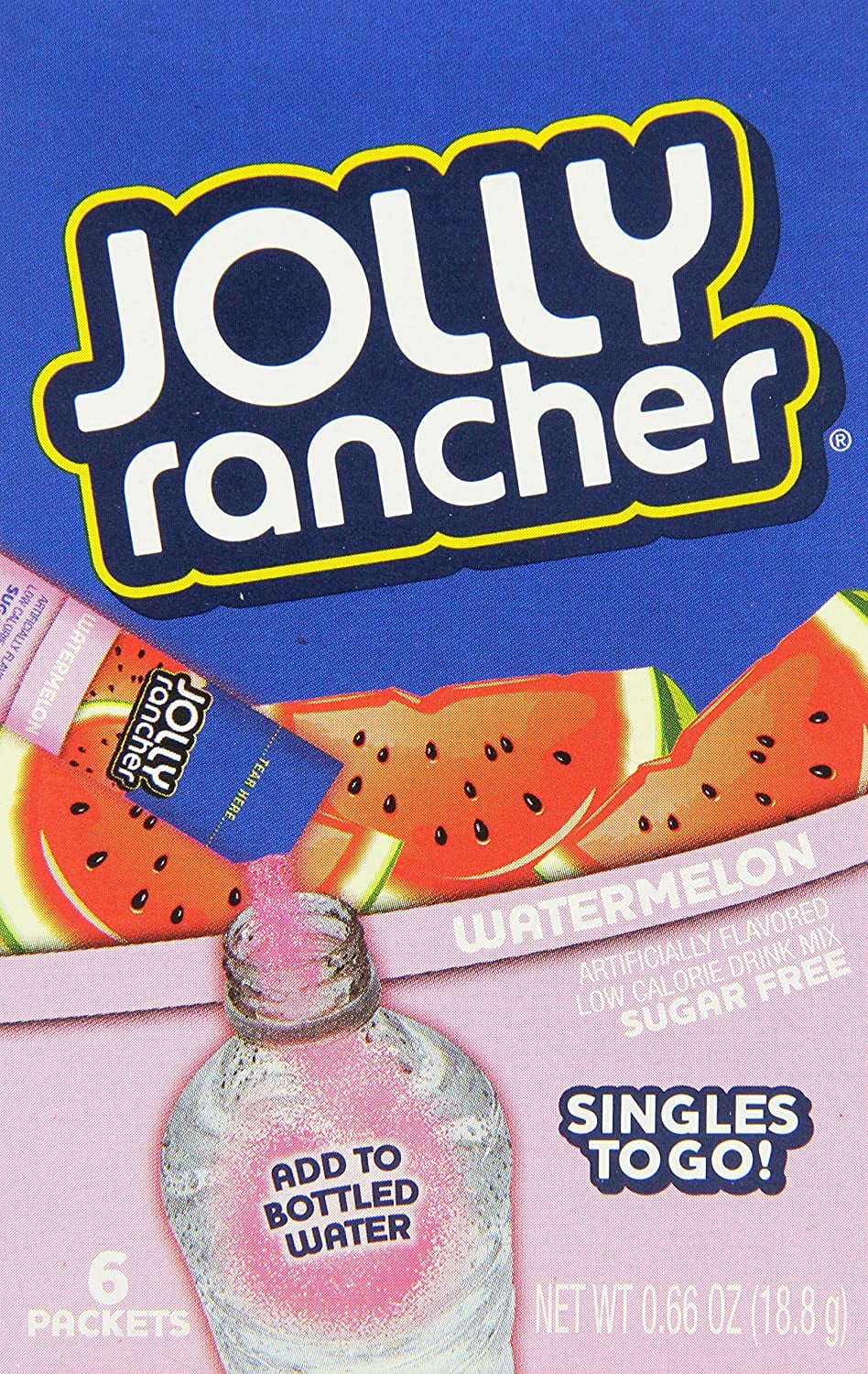 Jolly Rancher Singles To Go Powdered Drink Mix, 6-Count Box (12 Pack ...