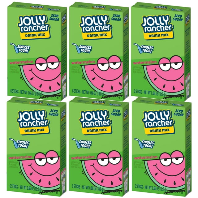 Jolly Rancher Singles-To-Go Sugar Free Drink Mix, Watermelon, 6 Ct ...