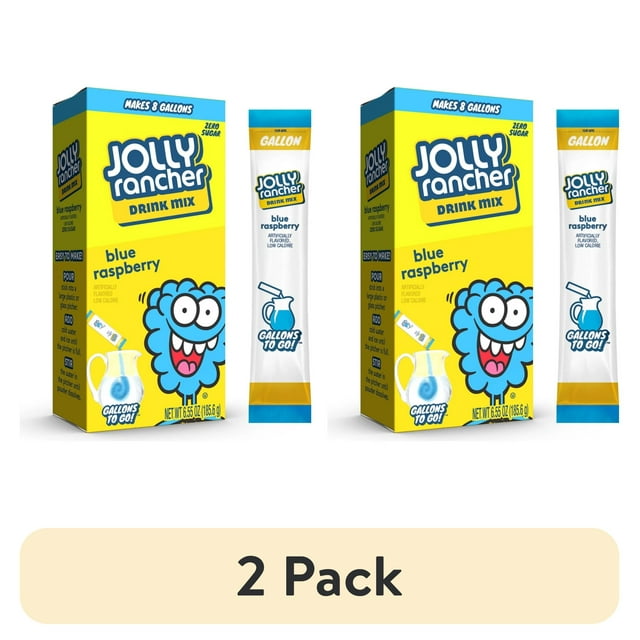 (2 pack) Jolly Rancher Sugar Free Blue Raspberry Powdered Drink Mix, 0. ...