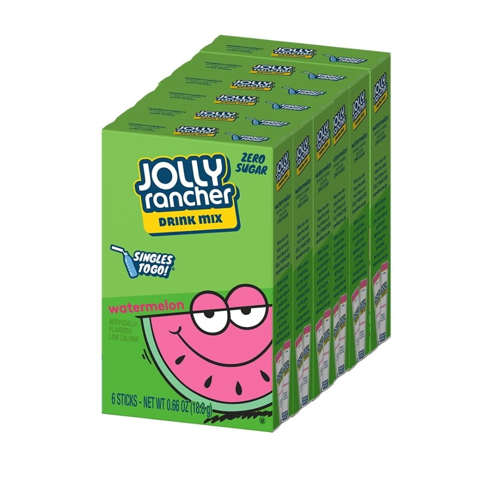 Jolly Rancher Drink Mix Packets, Watermelon Flavor, 0.66 oz, 6 CT ...