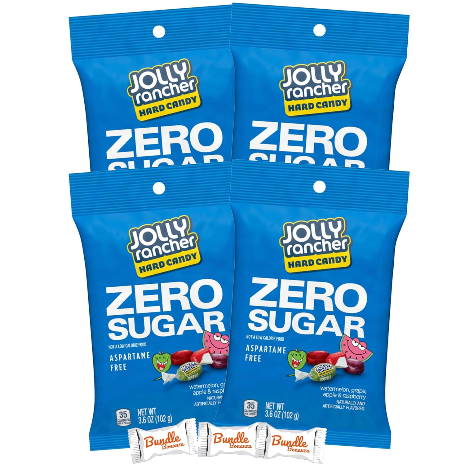 Jolly Rancher Zero Sugar Assorted Sugar Free Candy, 3.6Oz (4 Pack) W ...