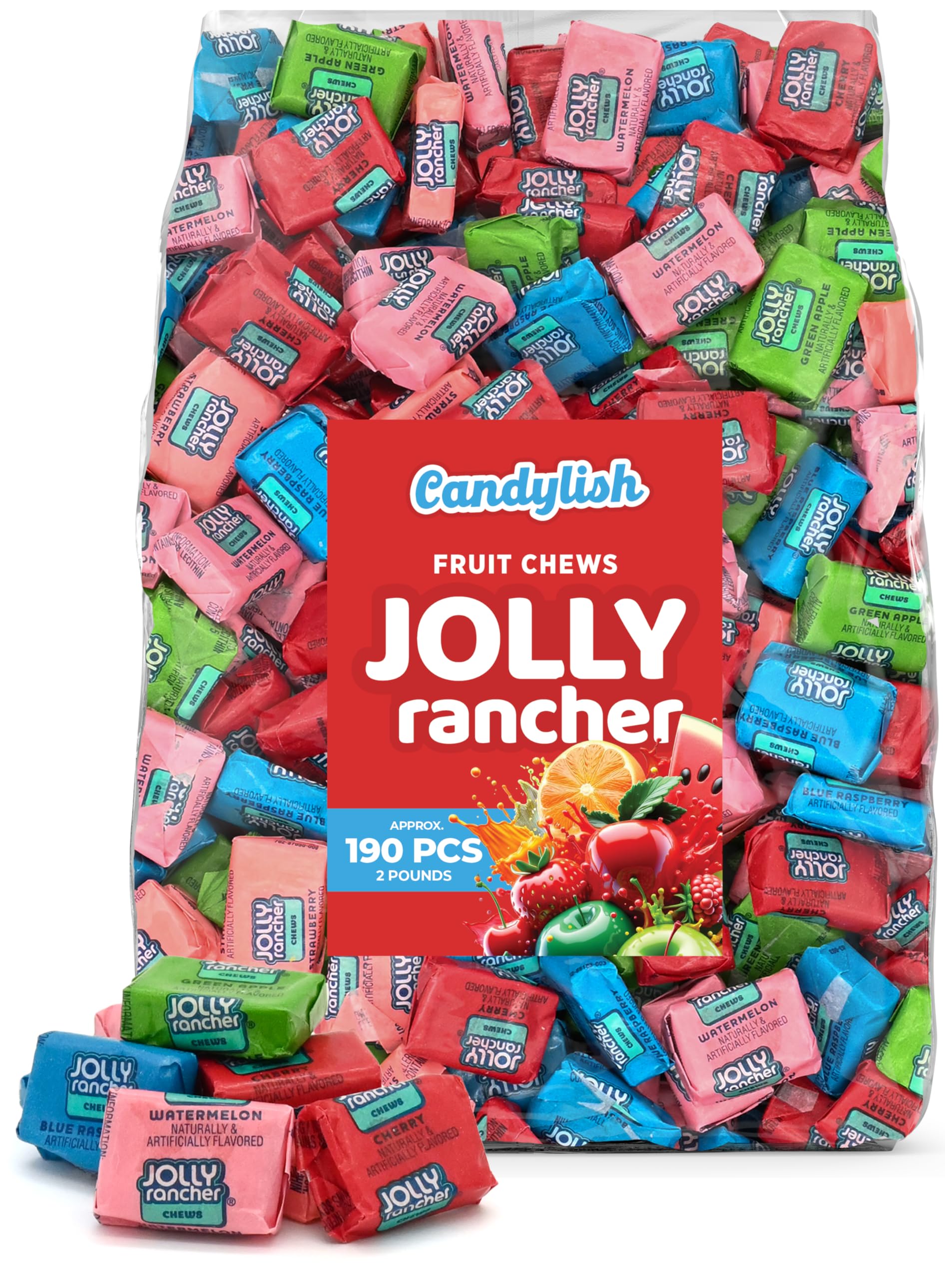 Jolly Ranchers Chews - KEF28 Premium Assorted Fruit Flavors Candy, 2 lb ...