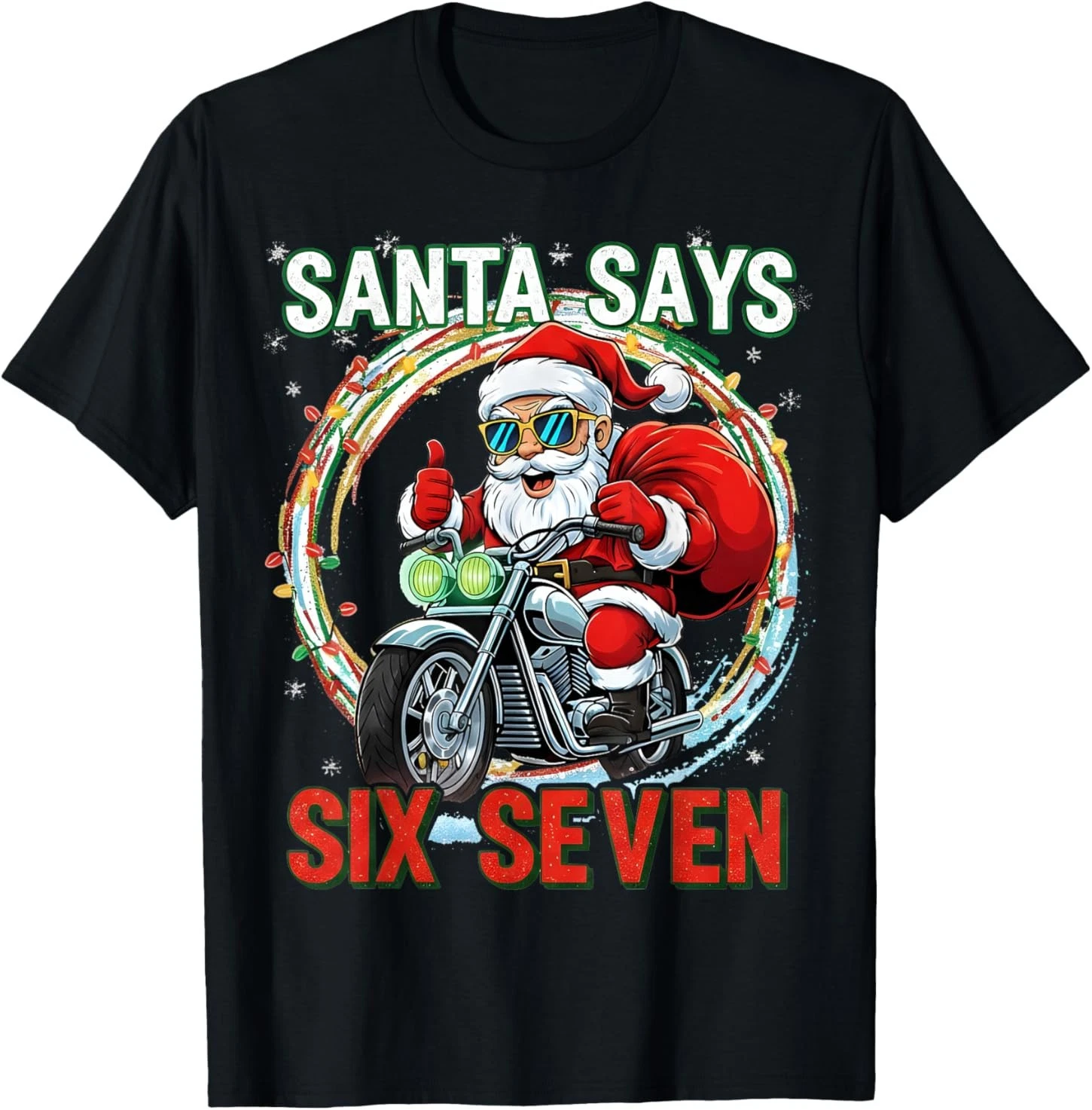 Jolly Red Hat Man Says Six Seven Meme Unisex T-Shirt up to size 5XL ...