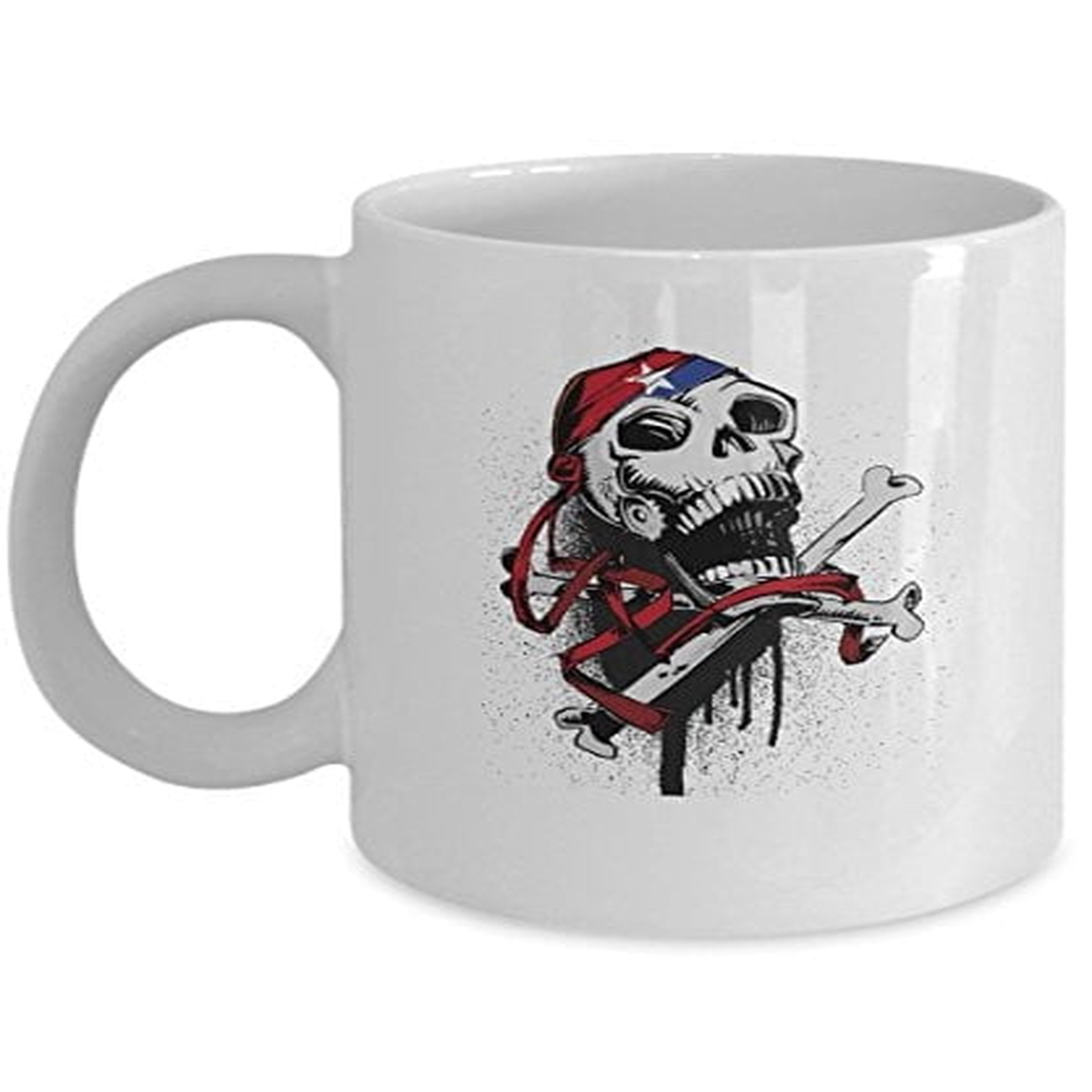 Jolly Roger 11 oz Coffee Mug - Pirates Caribbean Gift White Ceramic ...