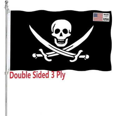 Blackbeard Pirate Flag 3x5 Outdoor 3 Ply Double Sided- Heavy Duty ...