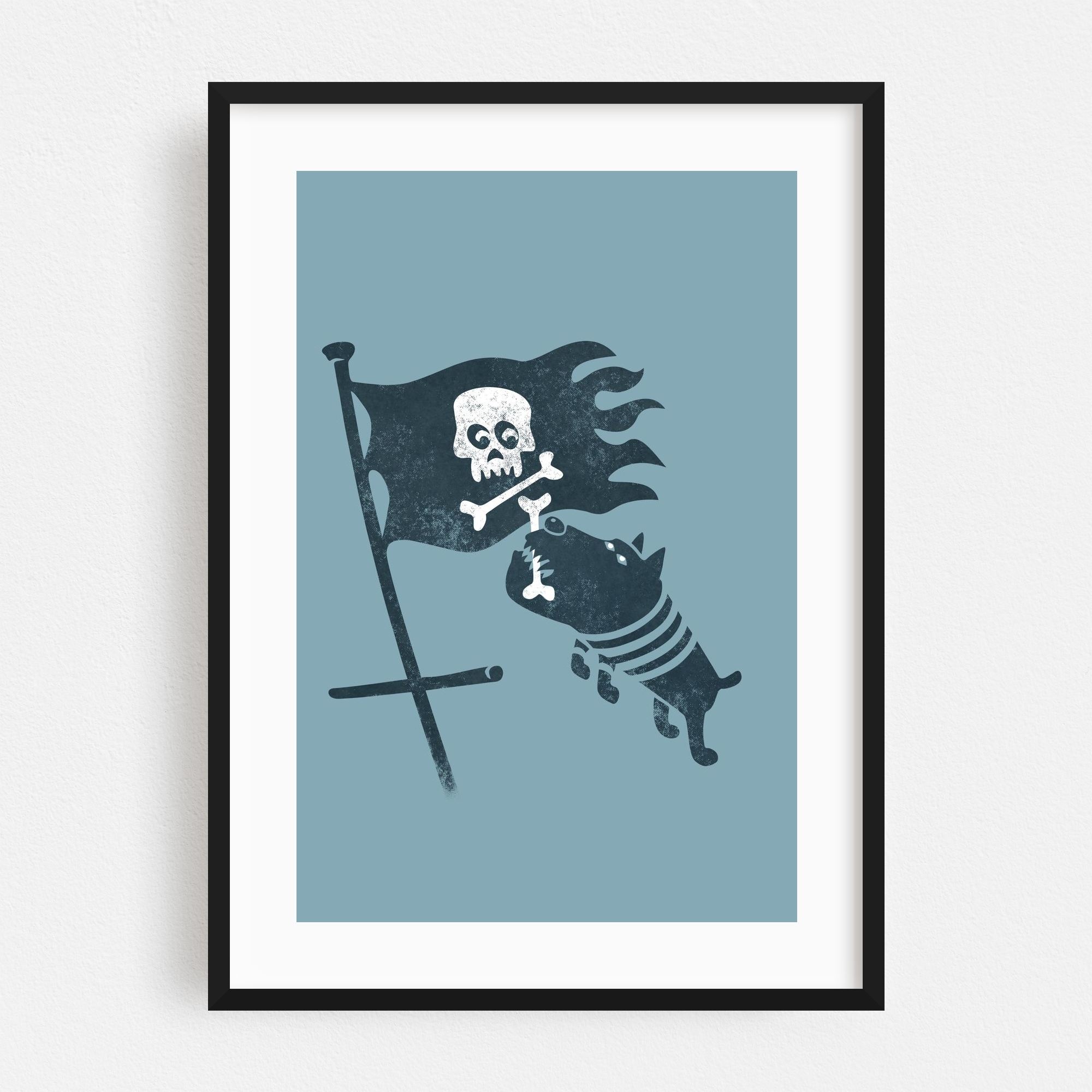 Jolly Roger - Illustration Dog Skull Humor Animal Modern Art Black ...