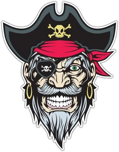 Jolly Roger Pirate Bandanna Car Window Stickerphone Decal Water Bottle ...