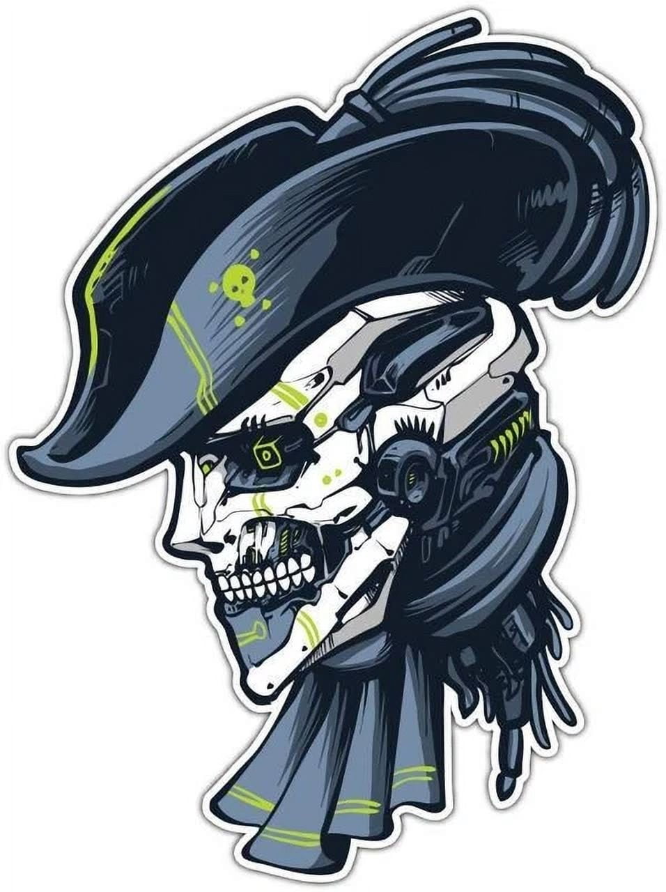 Jolly Roger Pirate Bandanna Robotic Car Window Stickerphone Decal Water ...