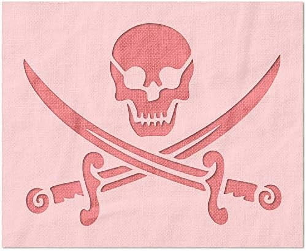 Jolly Roger Pirate Stencil - Reusable for DIY Projects, Painting ...