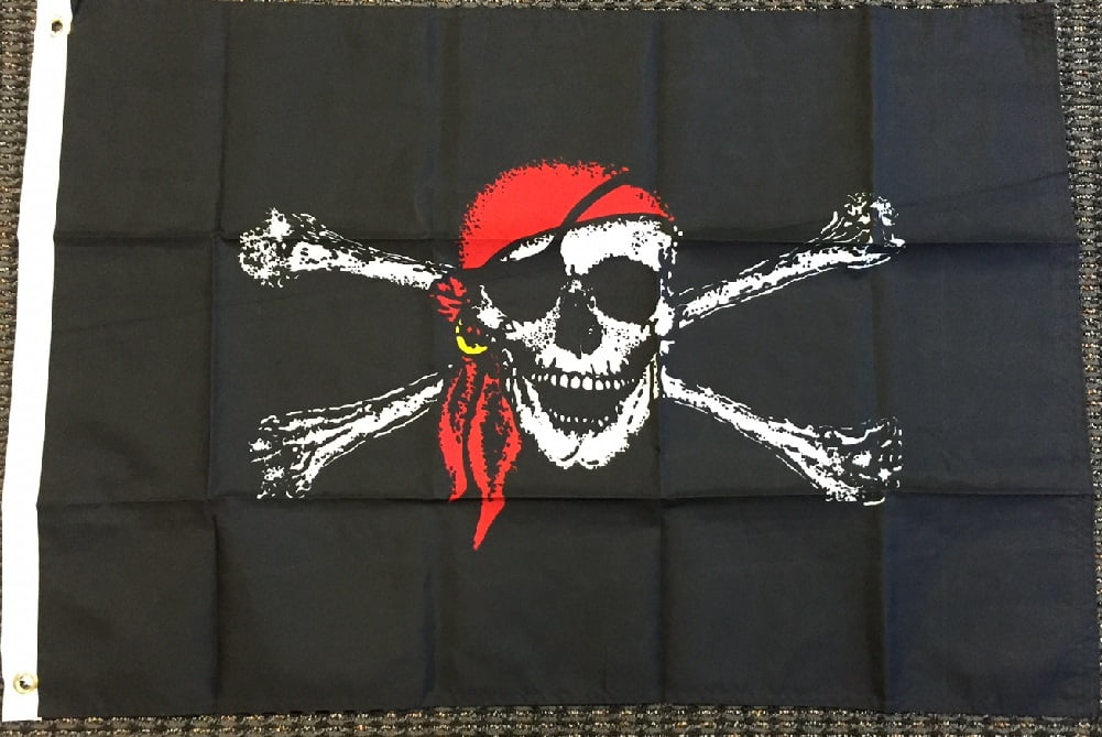 Jolly Roger Red Bandana Pirate Flag Ship Banner Pennant 2x3 Foot FT New ...