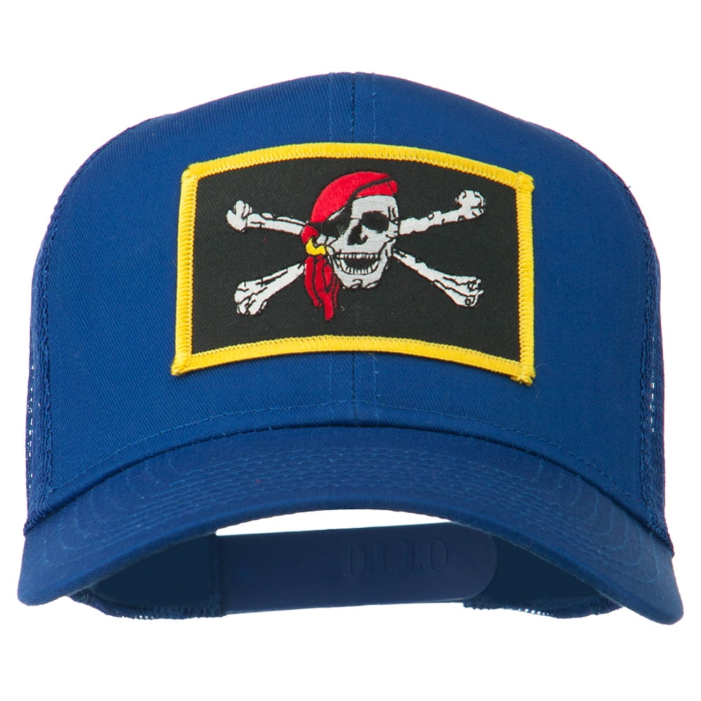Jolly Roger Scarf Skull Patched Mesh Cap - Royal OSFM - Walmart.com