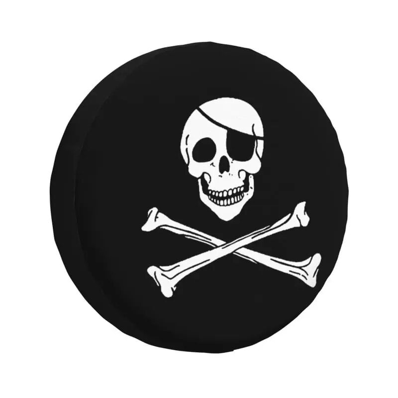 Jolly Roger Skull Cross Bones Pirate Flag Tire Cover 4wd 4x4 Trailer