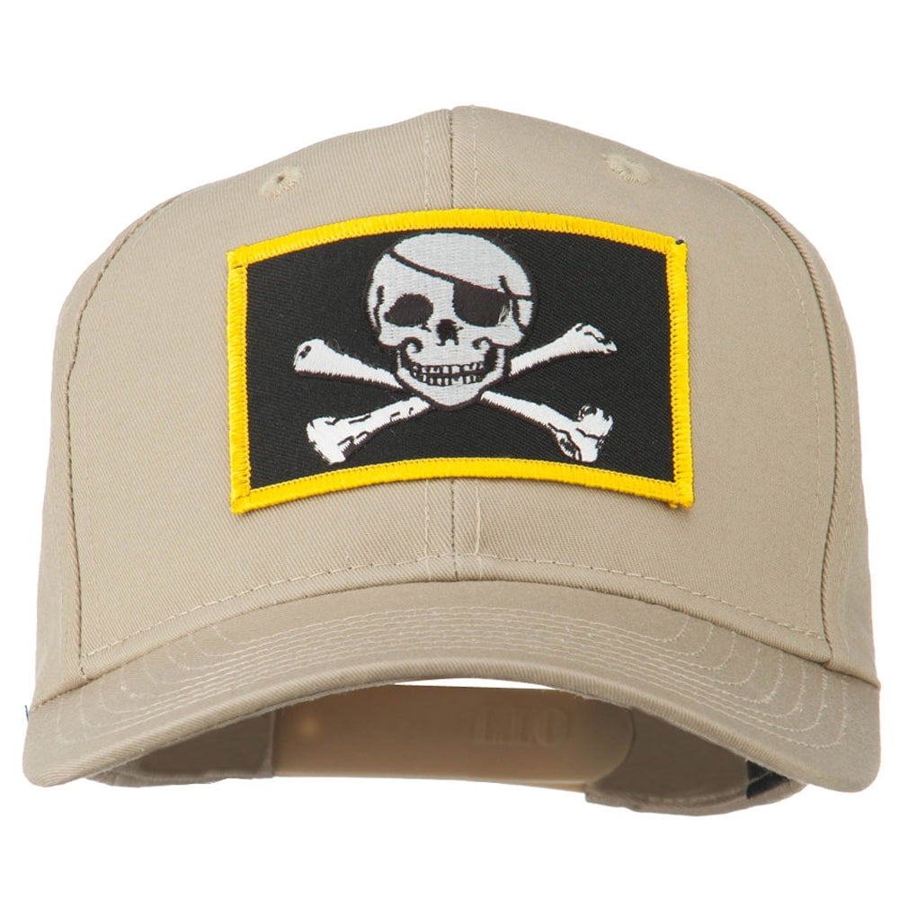 Jolly Roger Skull Military Patched Cap - Khaki OSFM - Walmart.com