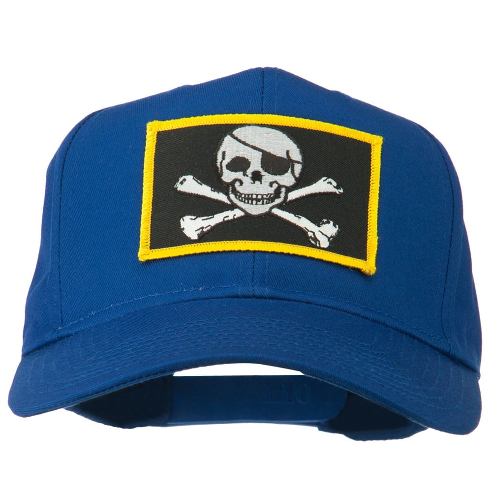 Jolly Roger Skull Military Patched Cap - Royal OSFM - Walmart.com