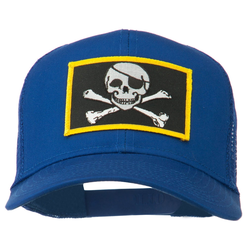 Jolly Roger Skull Patched Mesh Cap - Royal OSFM - Walmart.com