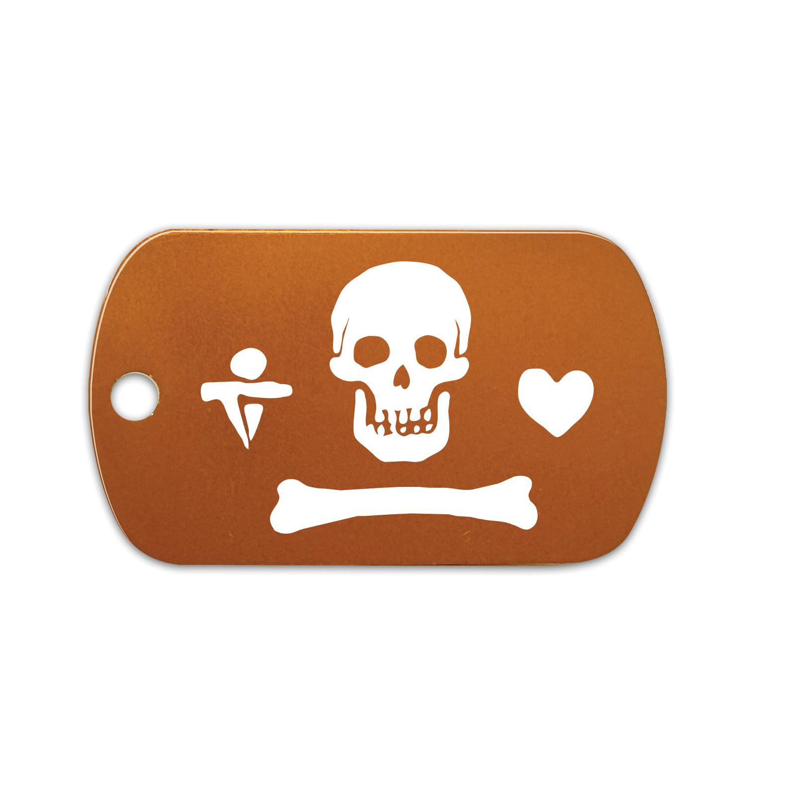 Jolly Roger Stede Bonnet Pirate GI Dog Tag Aluminum Keychain - Orange ...