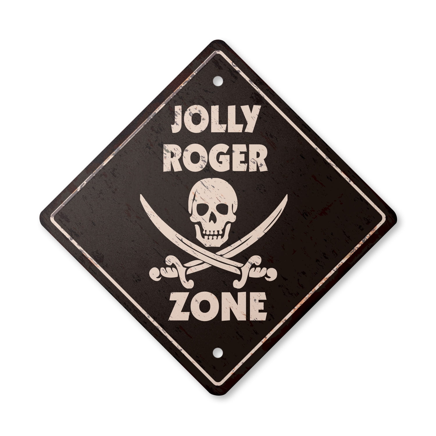 Jolly Roger Vintage Crossing Sign Zone Xing | Indoor/Outdoor Plastic ...