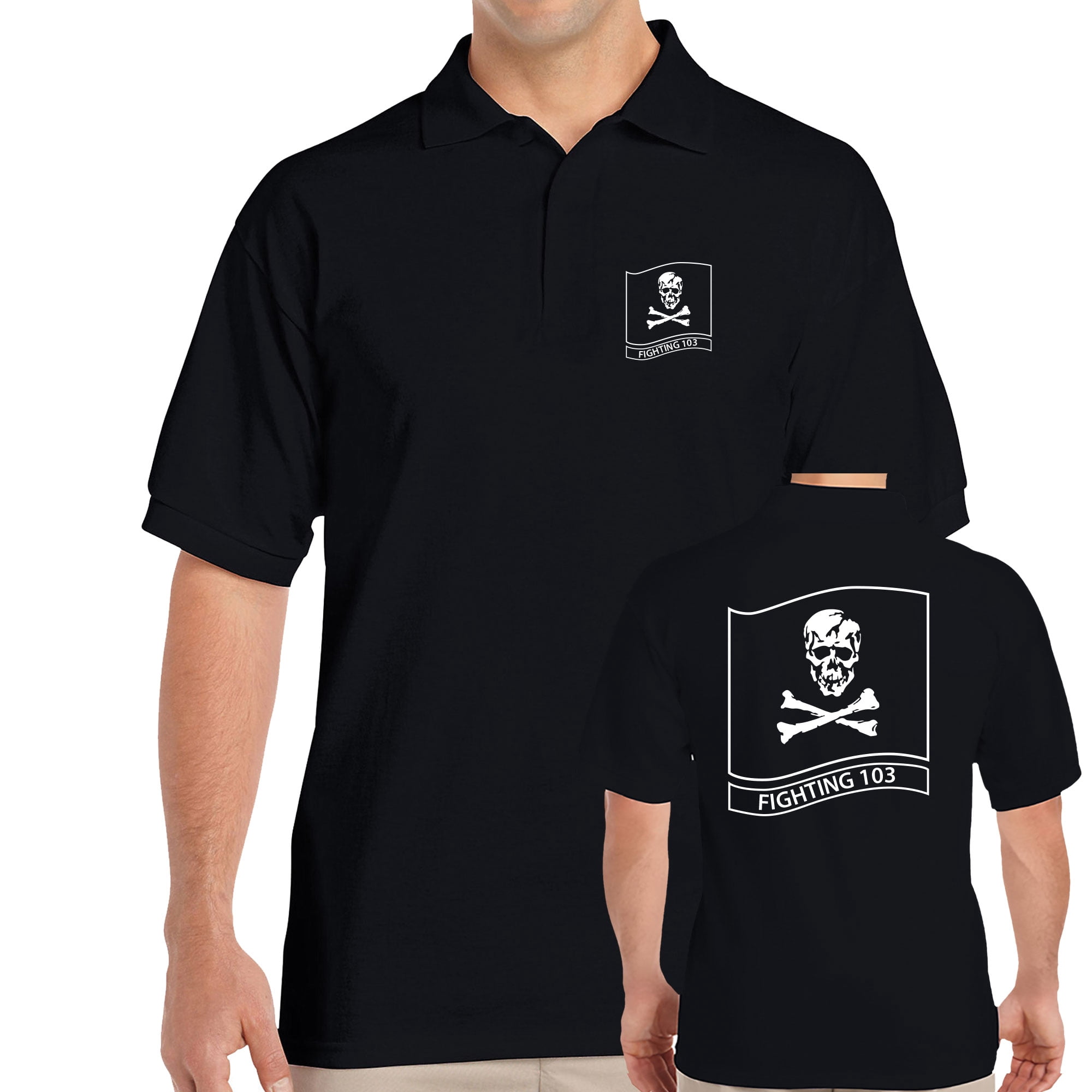Jolly Rogers Fighting 103 Double Sided Polo-5XL - Walmart.com
