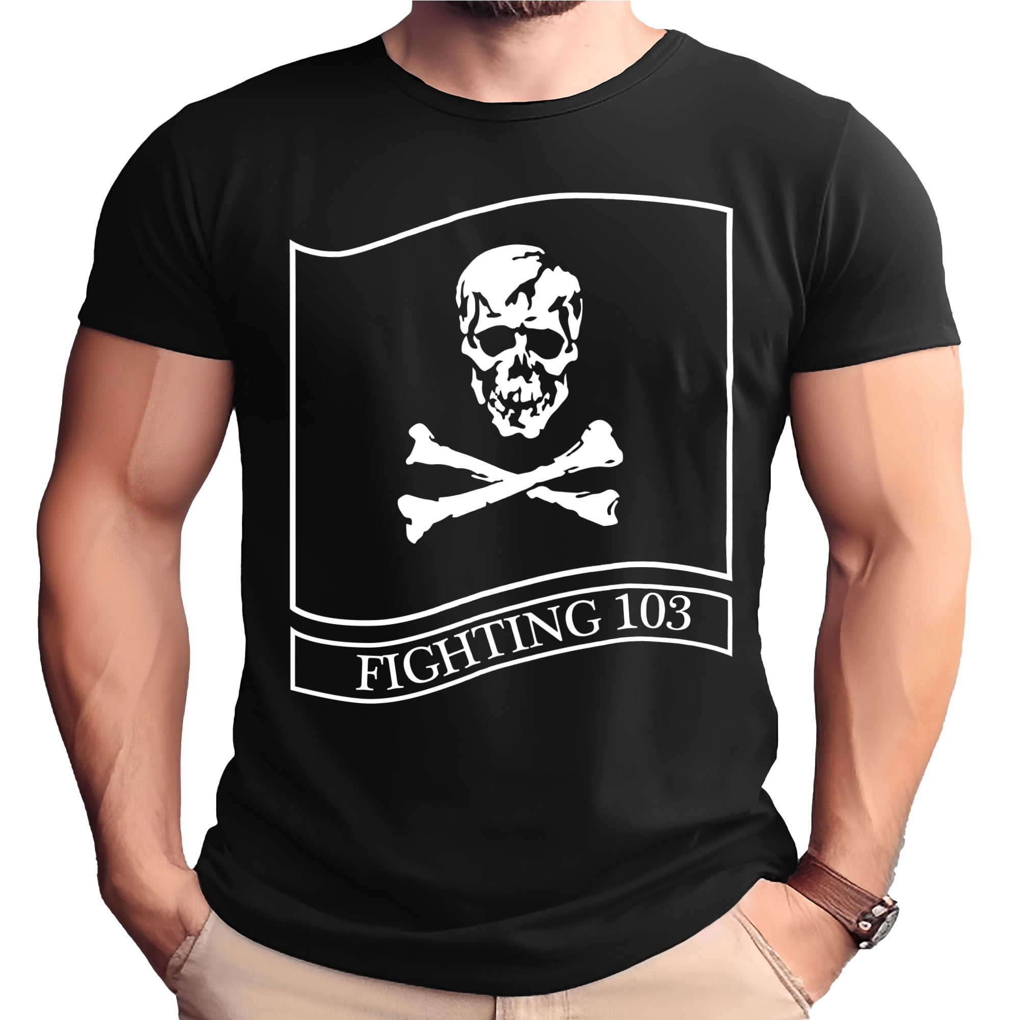 Jolly Rogers Fighting 103 Logo Shirt-XL - Walmart.com