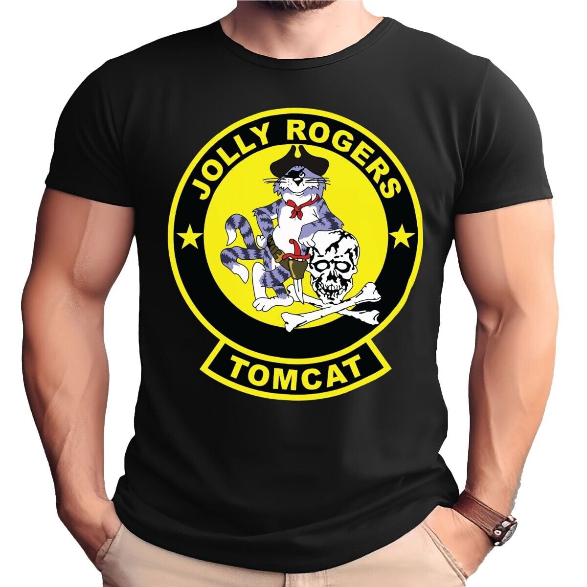 Jolly Rogers Tomcat Patch Design Shirt - Walmart.com