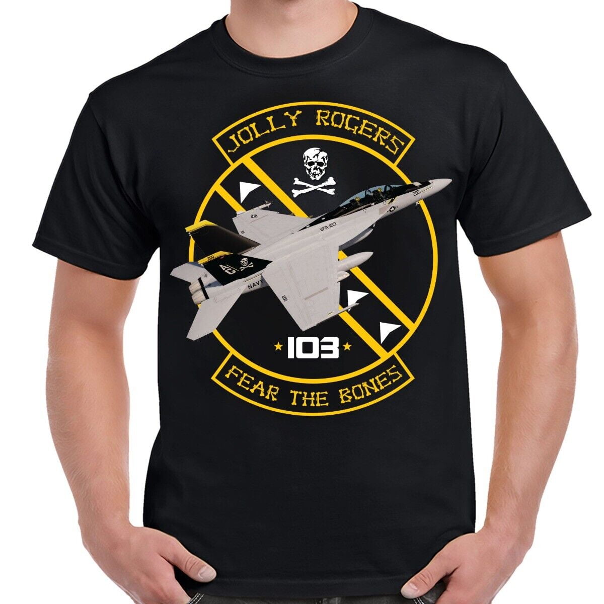 Jolly Rogers VF-103 F/A-18F Fear The Bones Shirt - Walmart.com