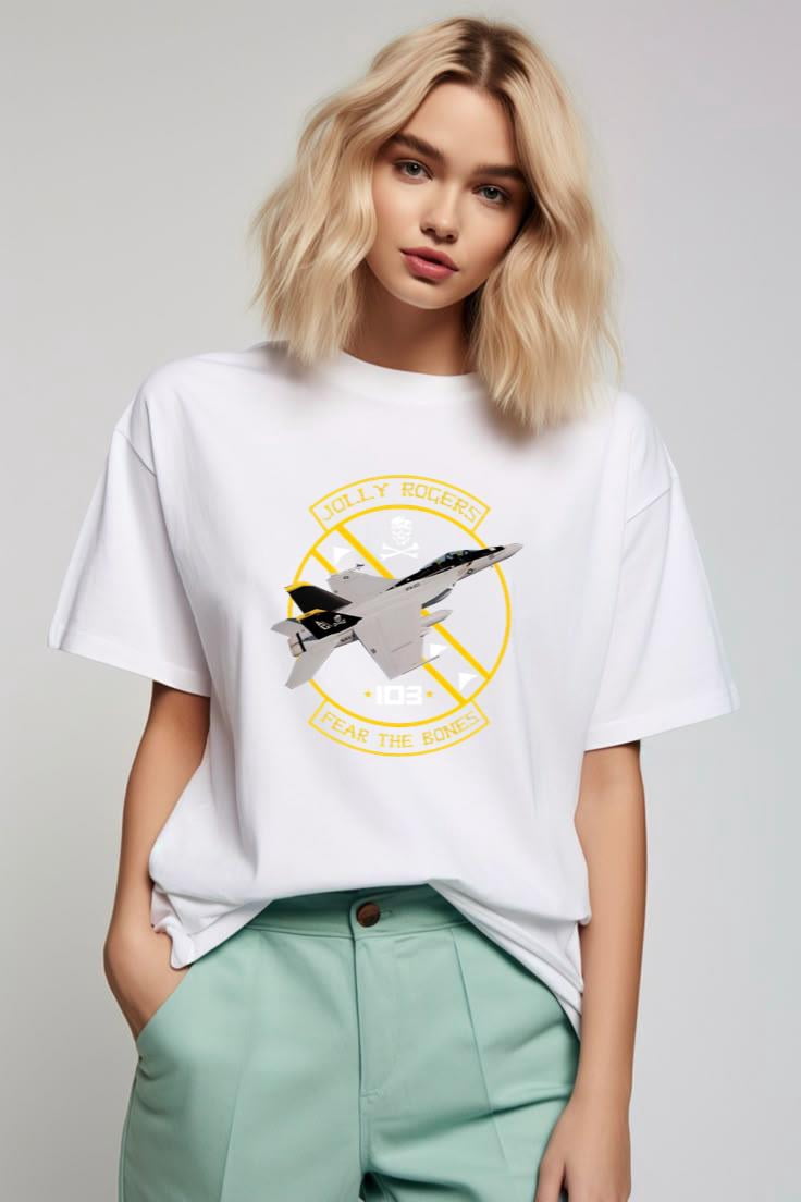Jolly Rogers VF-103 FA-18F Fear The Bones Shirt, for men & women, up to ...
