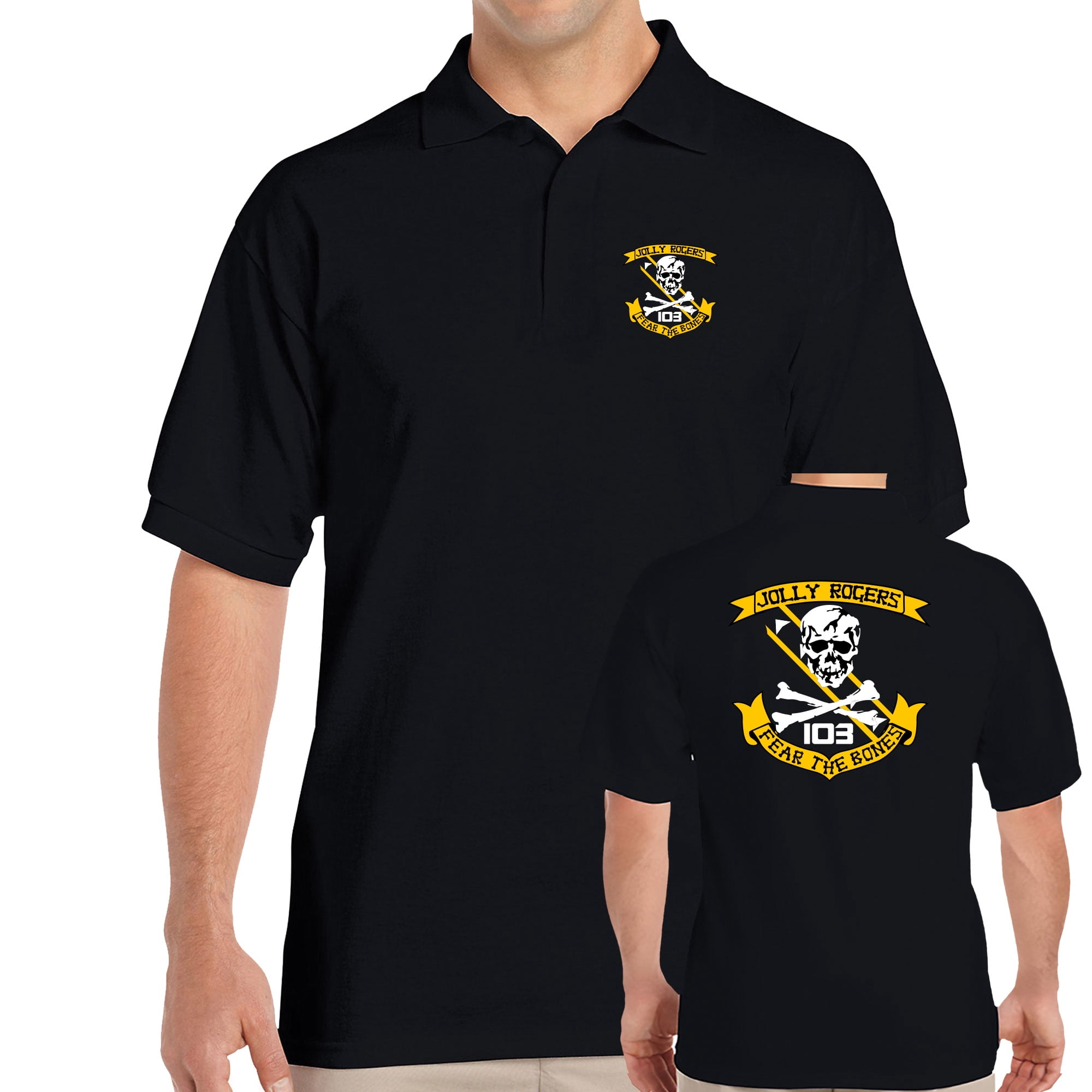 Jolly Rogers VF-103 Fear The Bones Double Sided Polo-Medium - Walmart.com