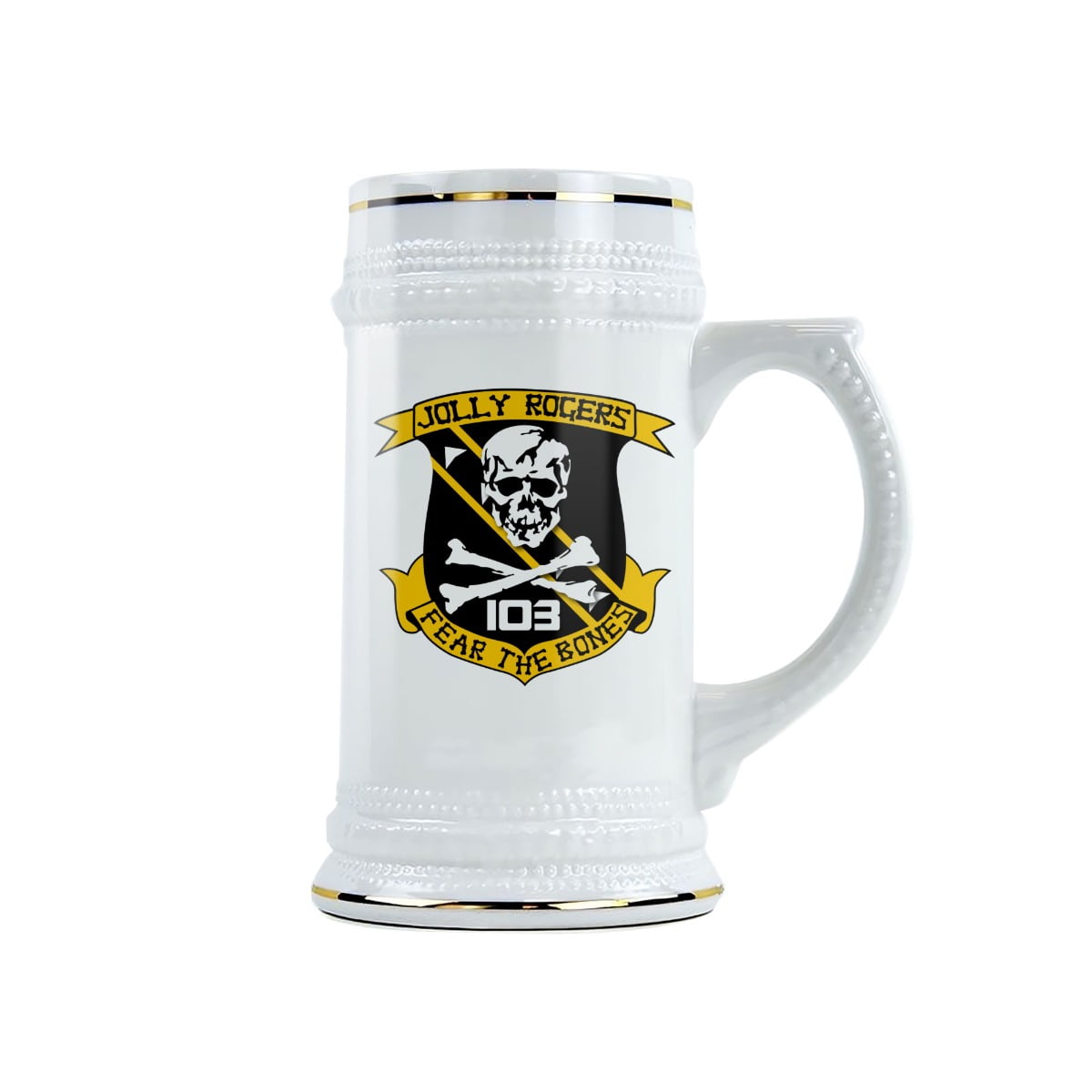 Jolly Rogers VFA-103 Fear The Bones 22 oz Ceramic Beer Stein - Walmart.com