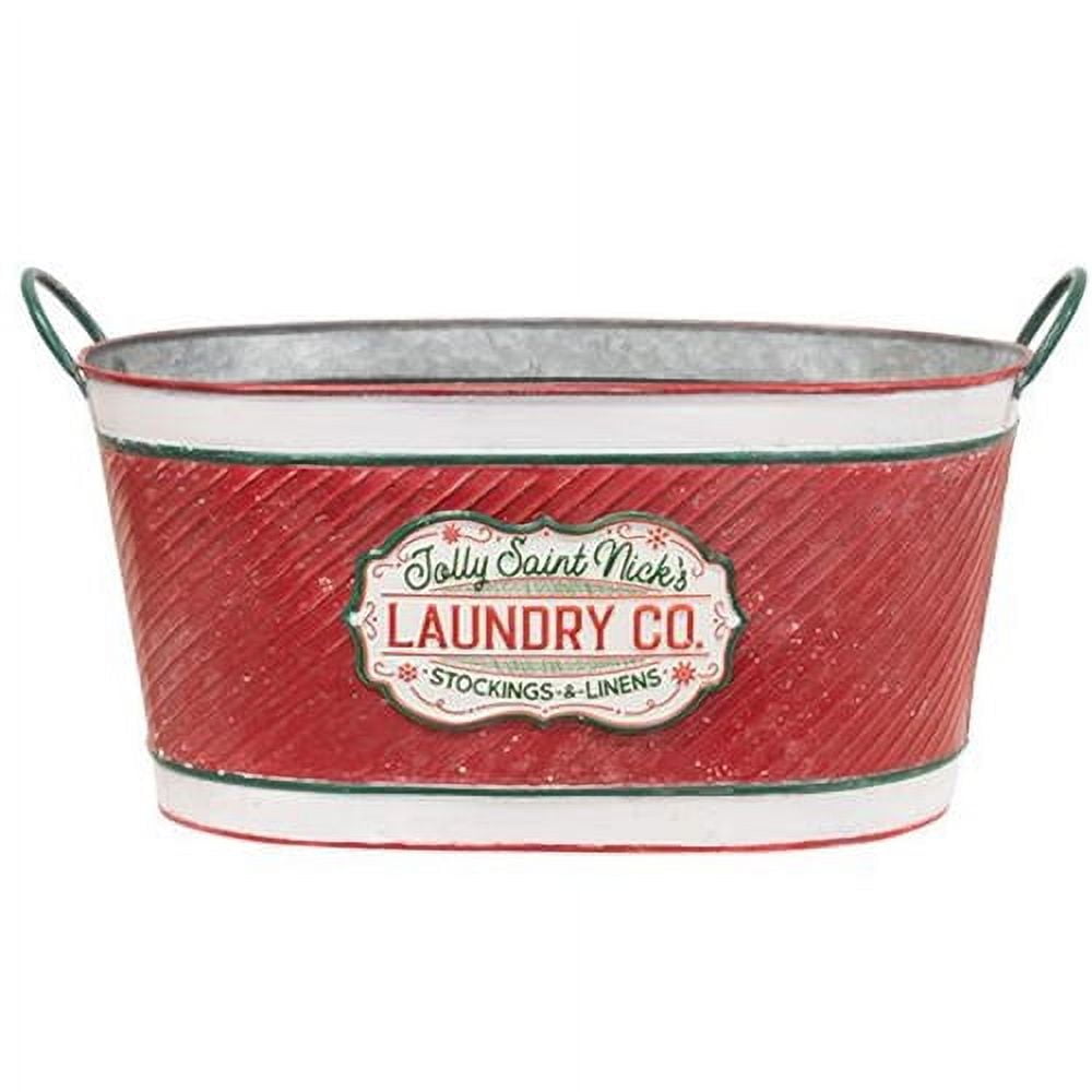 *Jolly Saint Nick's Laundry Co. Oval Metal Bucket - Walmart.com