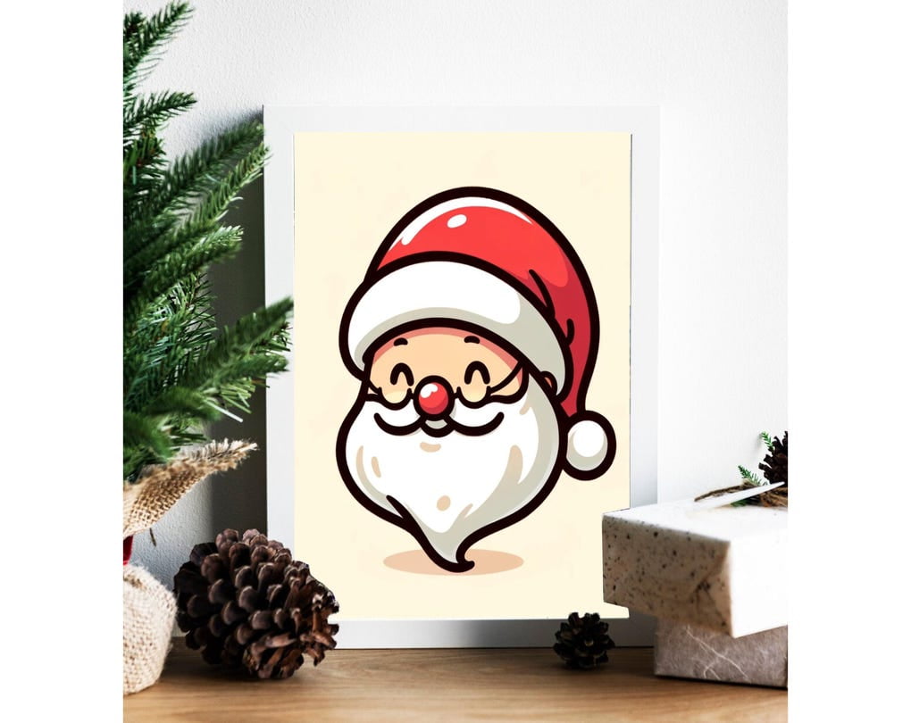 Jolly Santa Smiling Art, Unique Wall Decor, Wall Art, Room Decor ...