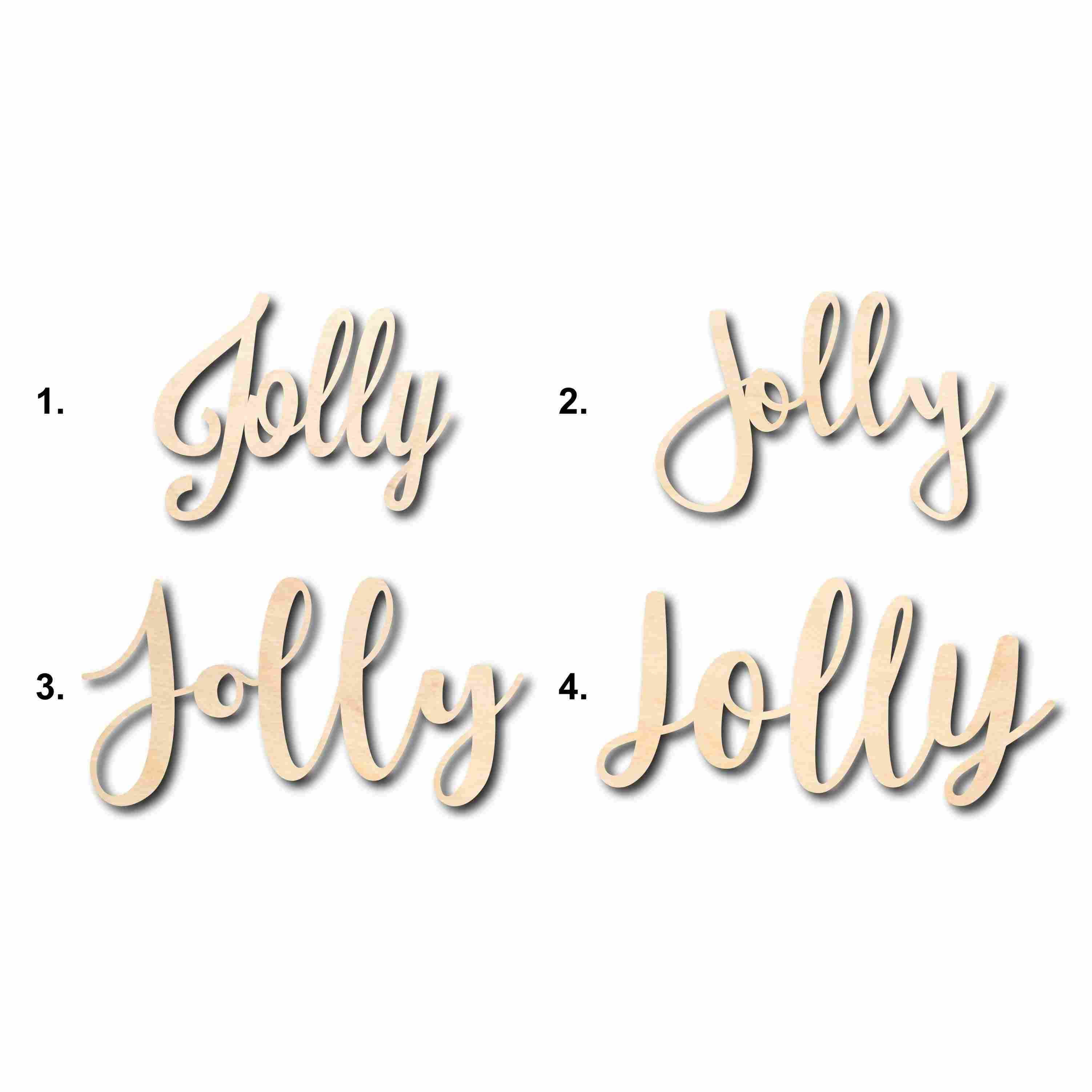 Jolly Sign Unfinished Wood Cutout Home Decor DIY Option 1- 48" Wide / 1 ...
