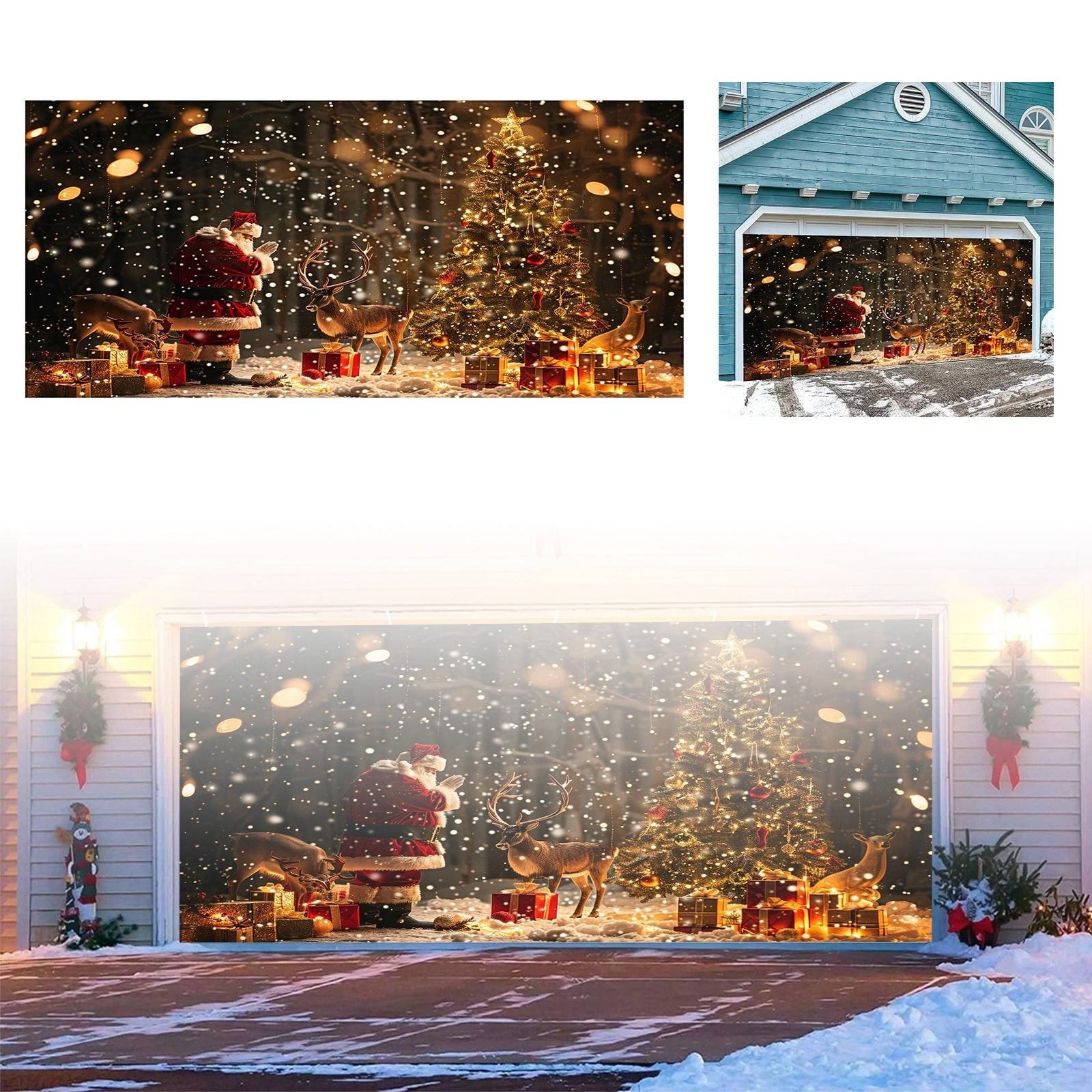 Jolly Snowman Banner Large Outdoor Holiday Welcome Sign Merry Christmas ...