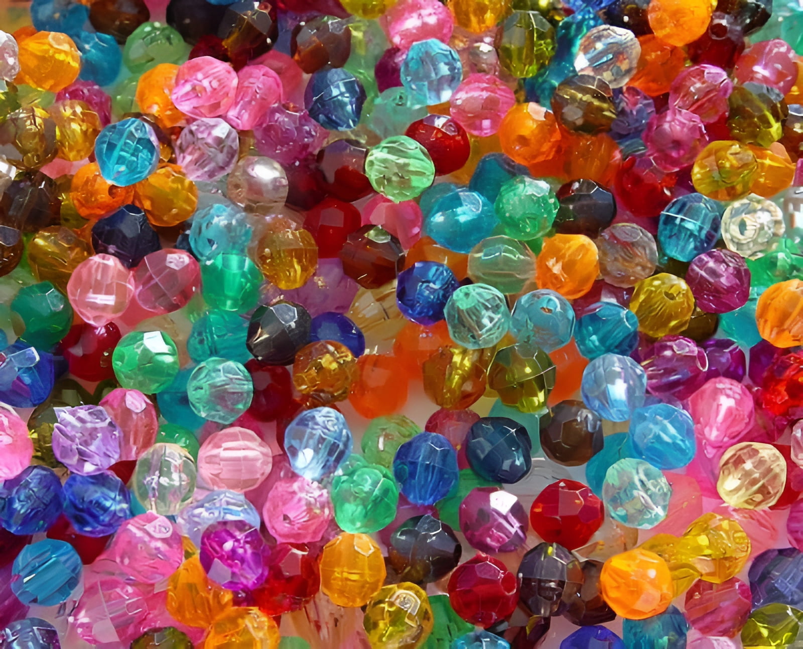 Jolly Store Crafts 6mm Multi Color Transparent Faceted Round Beads ...