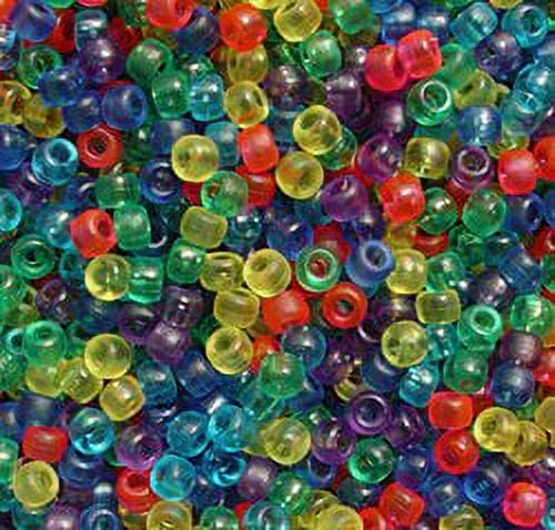 Jolly Store Crafts 9x6mm Multi Frosted Colors Pony Beads 500pc., Made ...