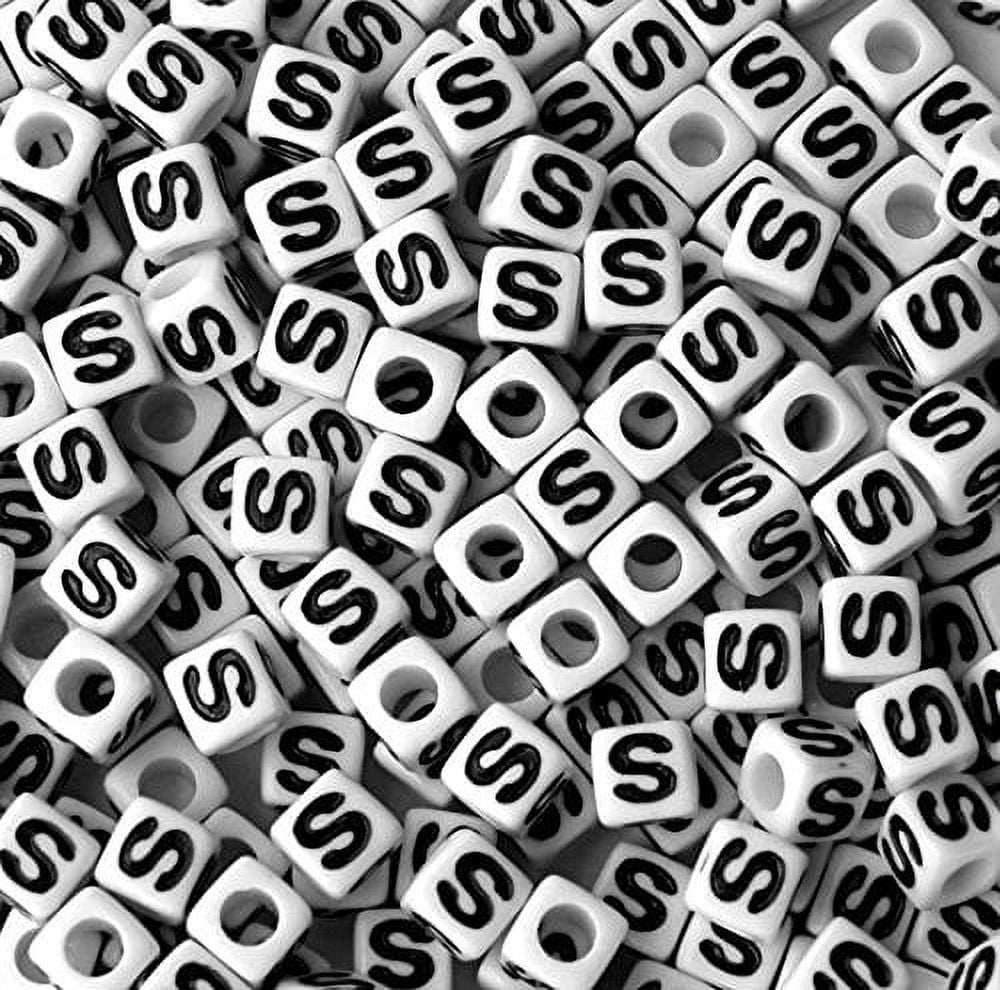 Jolly Store Crafts Letter "S" 7mm Cube Shape Alphabet Beads - Walmart.com