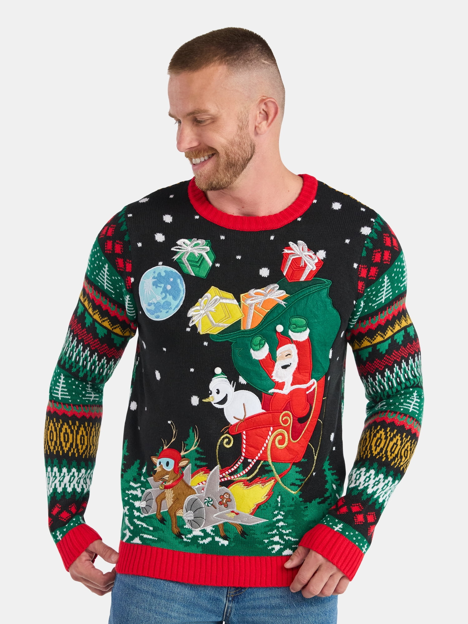 Jollidays Men's Christmas Sweater with Long Sleeves, Midweight, Sizes S ...