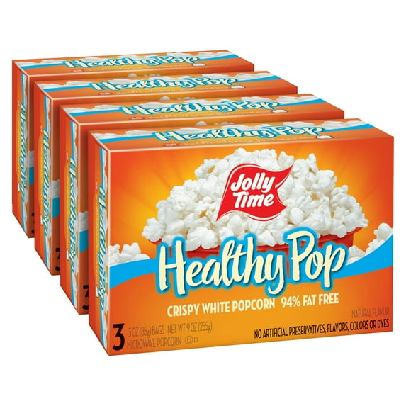 Jolly Time Healthy Pop BCF26 Microwave Popcorn, Low Fat Gluten Free Non ...