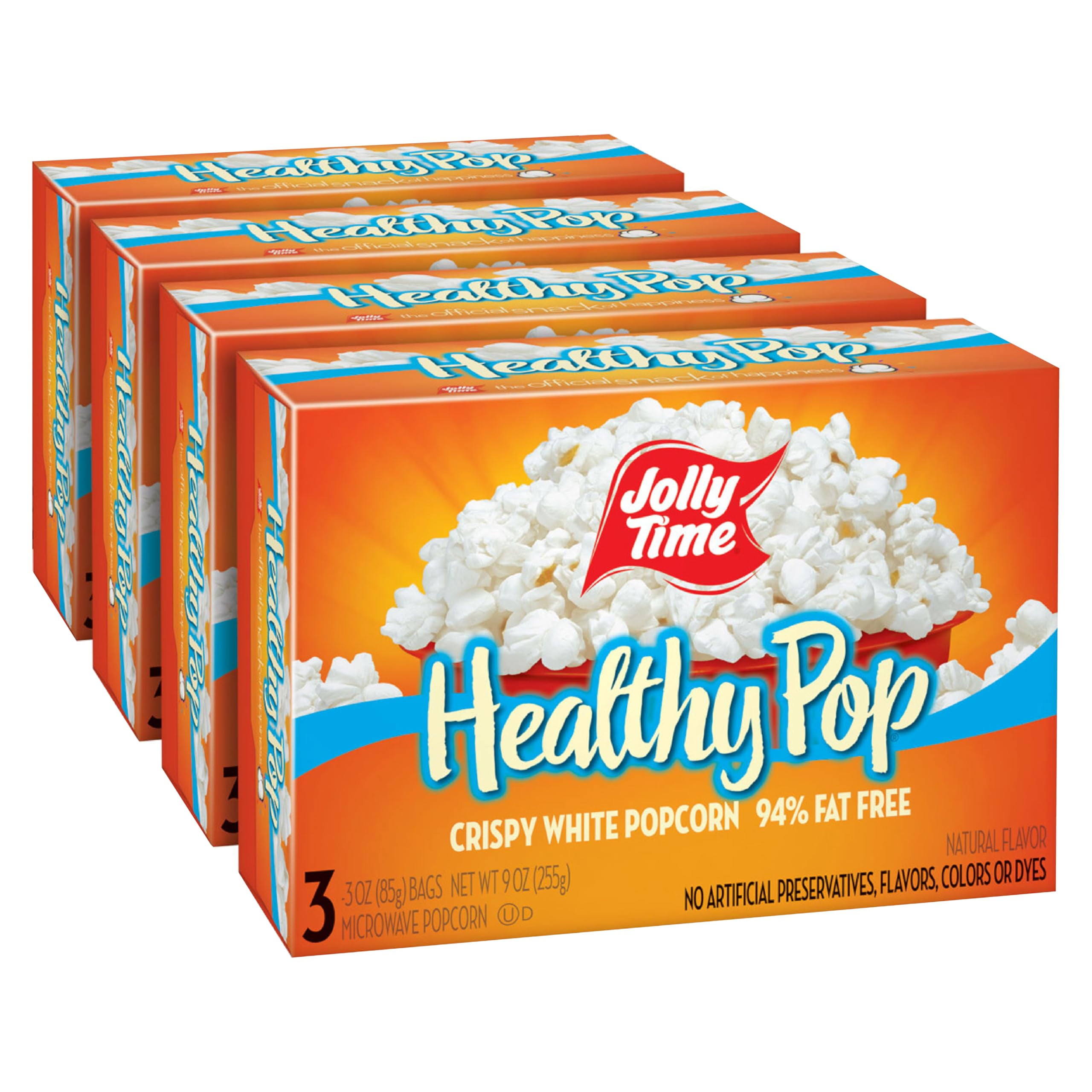 Jolly Time Healthy Pop MZF22 Microwave Popcorn, Low Fat Gluten Free Non ...