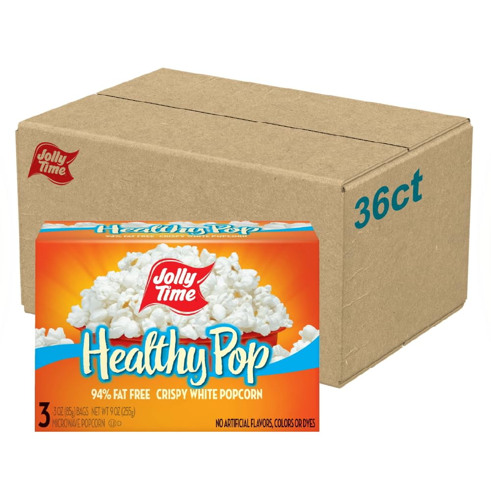 Jolly Time Healthy Pop Microwave Popcorn, Low Fat Gluten Free Non-GMO ...