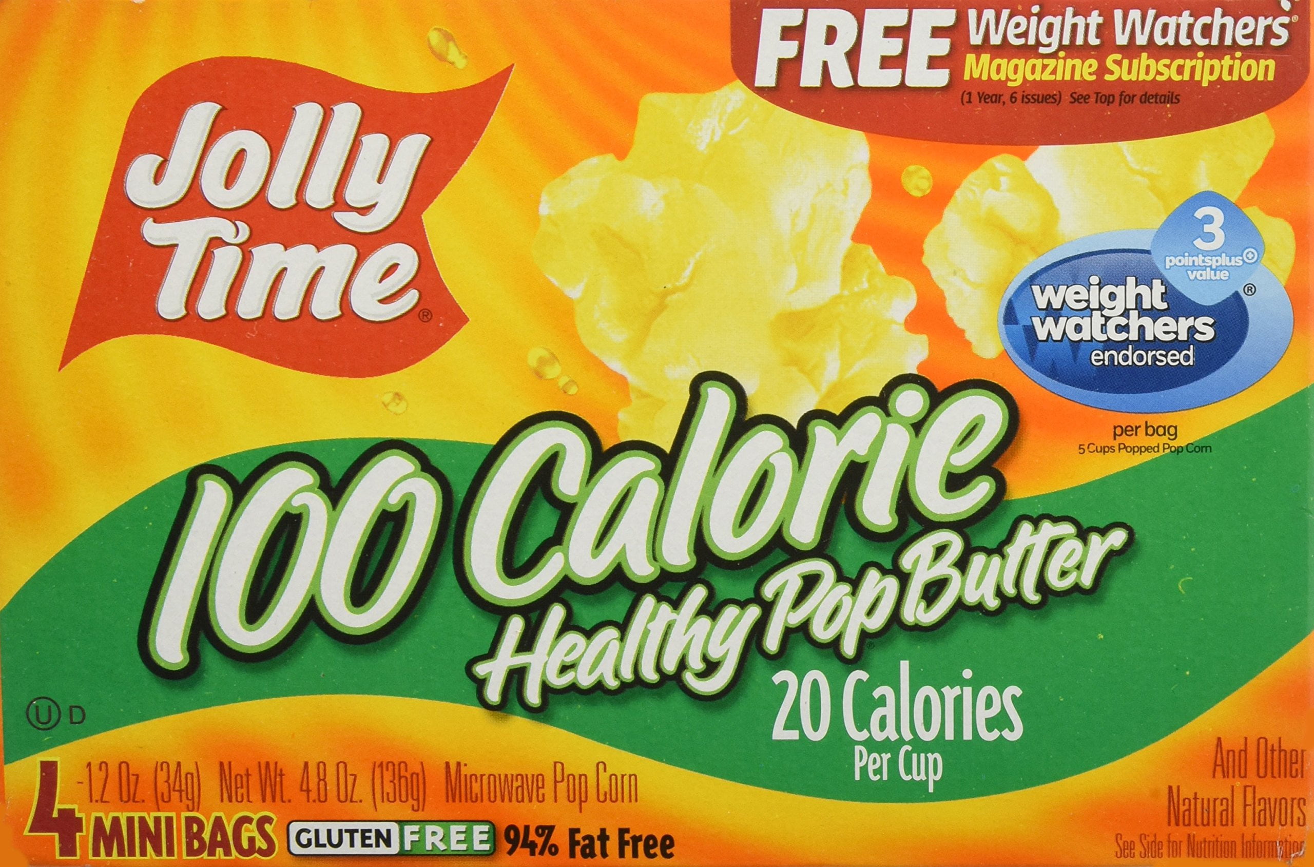 Jolly Time Microwave Pop IRF13 Corn Healthy Pop Butter 100 Calorie 4-pk ...