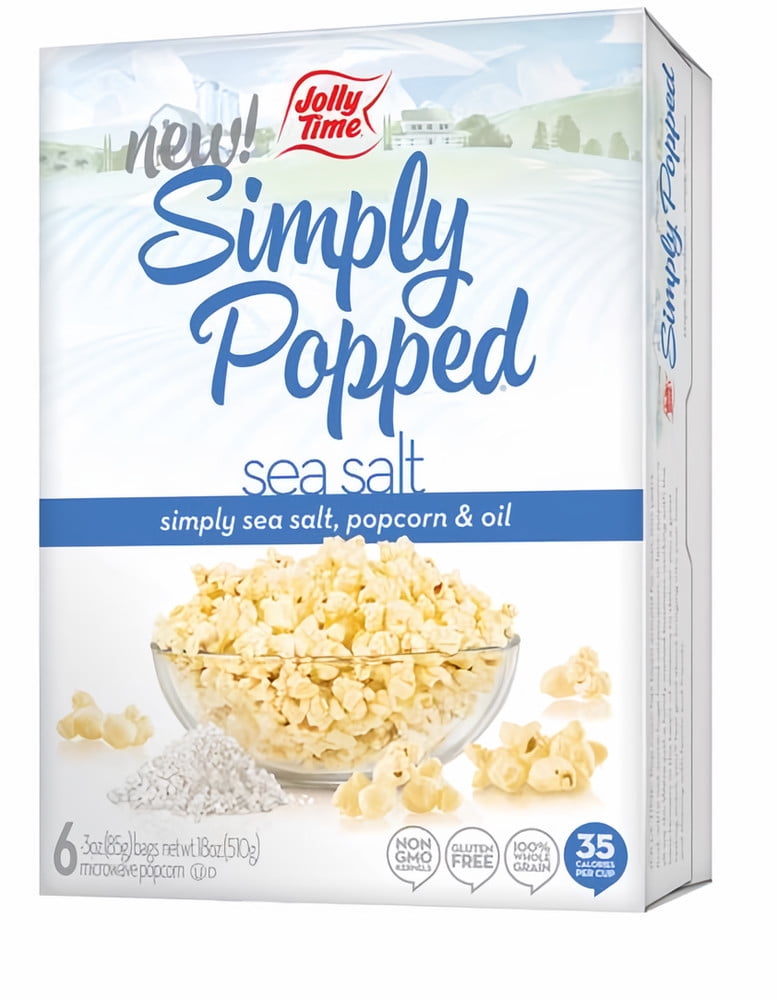 Jolly Time Simply Popped Sea Salt Microwave Popcorn (Pack of 10 ...