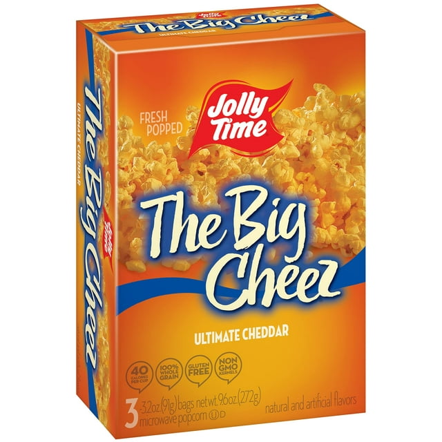 Jolly Time The Big Cheez Cheddar Cheese Microwave Popcorn, 3 Count ...