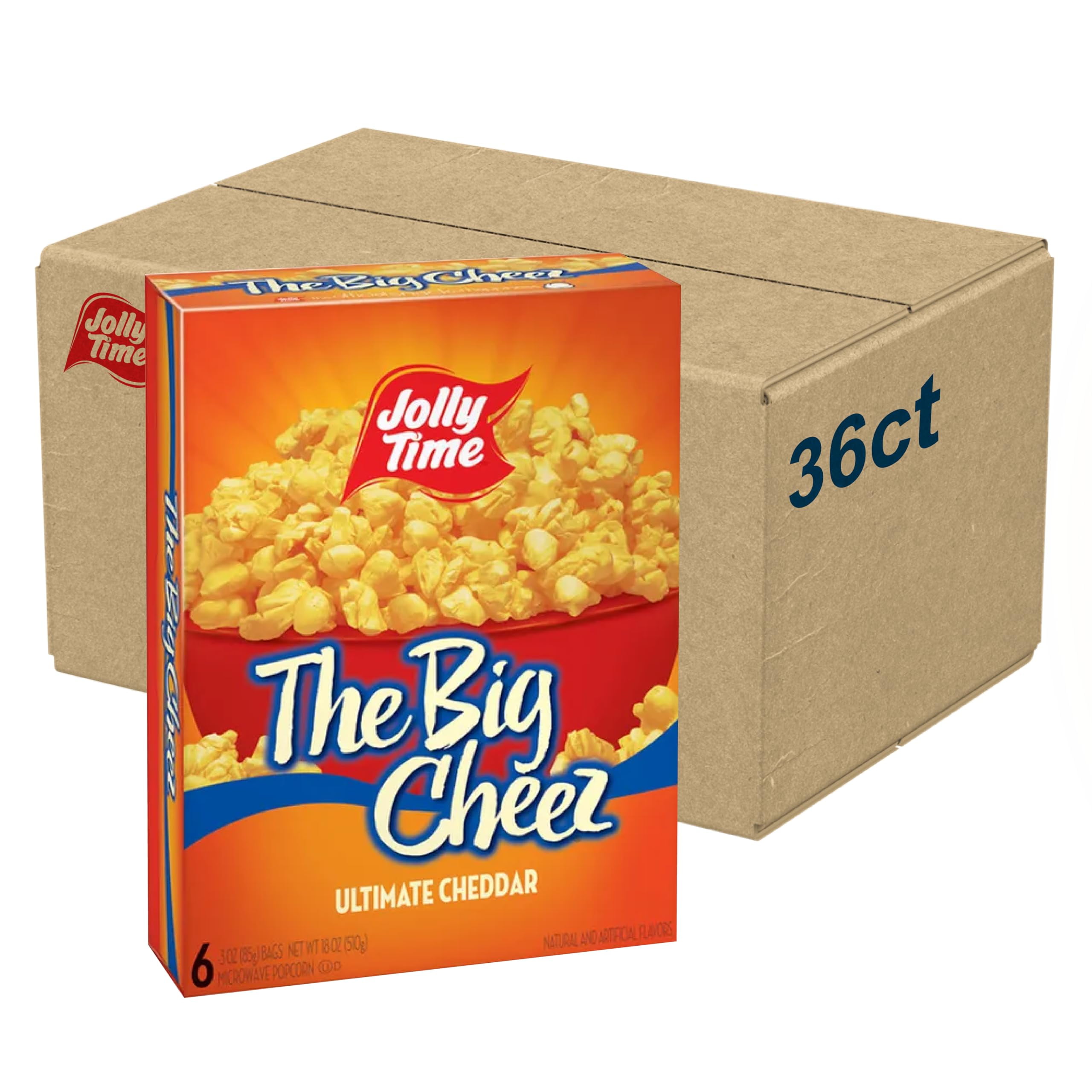 Jolly Time The Big SSF20 Cheez, Cheddar Cheese Microwave Popcorn, 3oz ...