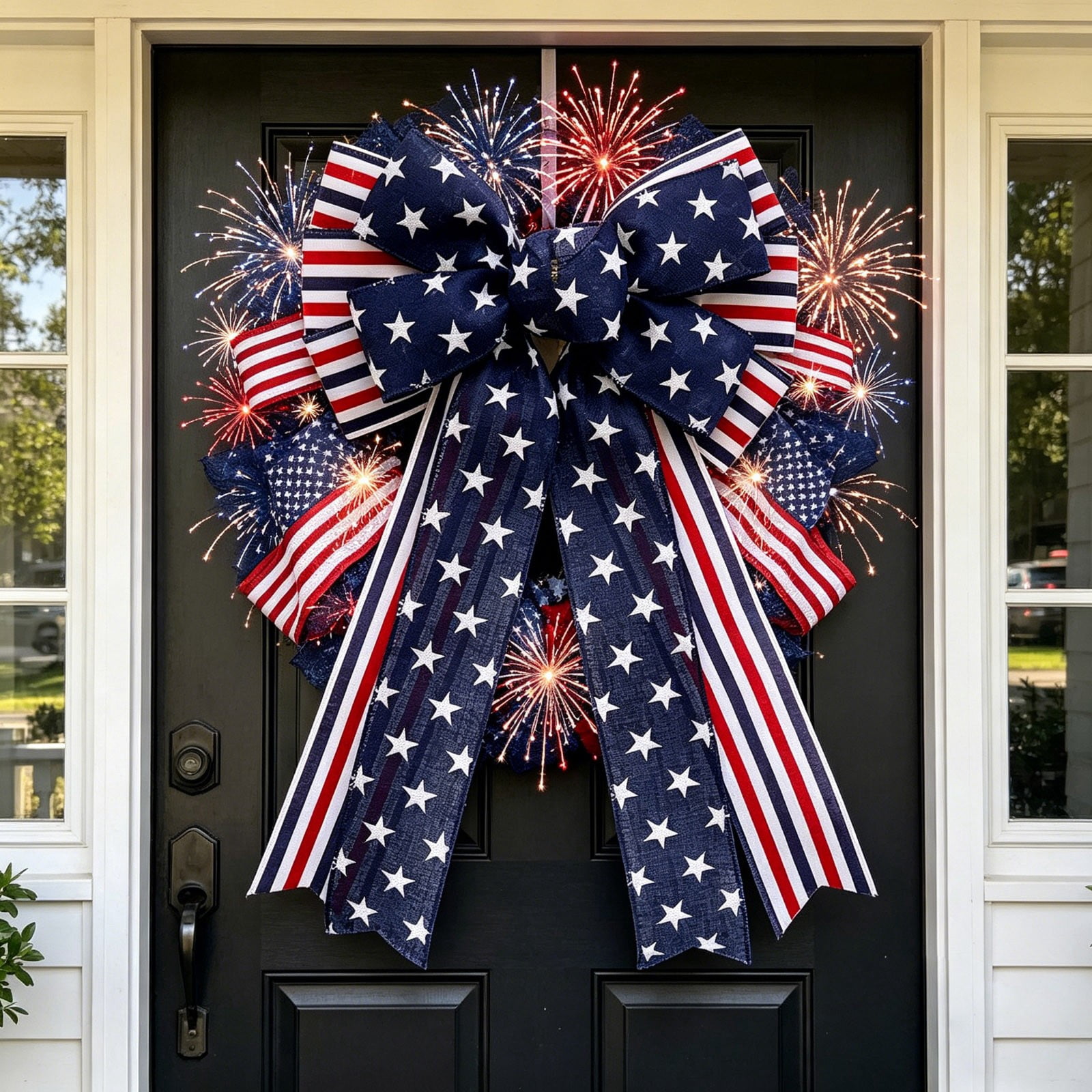 JollyMart Large Patriotic Wreath Bow,250th Anniversary 4th of July Red ...